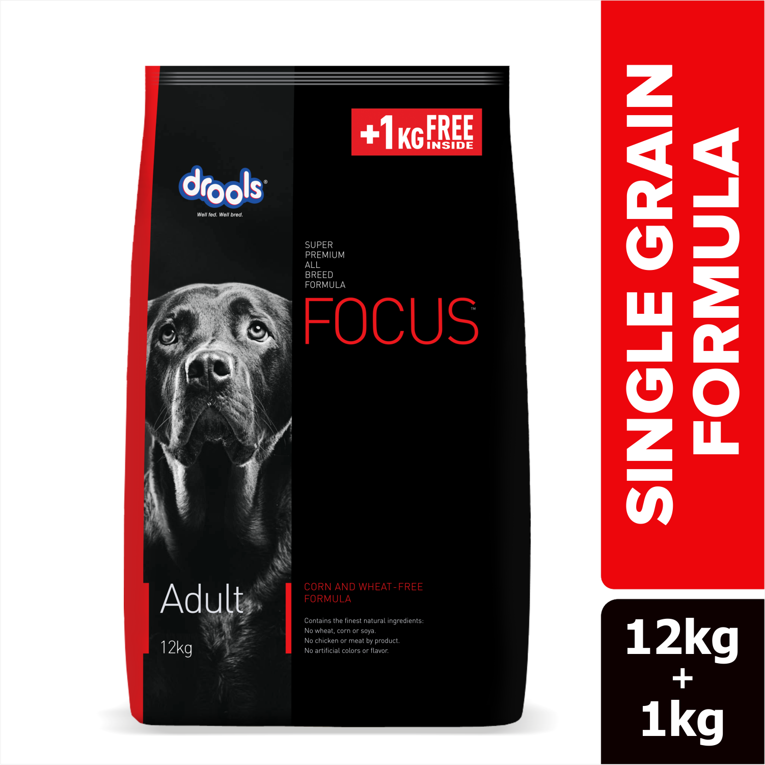 Drools Focus Super Premium Adult Dog Dry Food | Corn & Wheat Free Form | Supertails