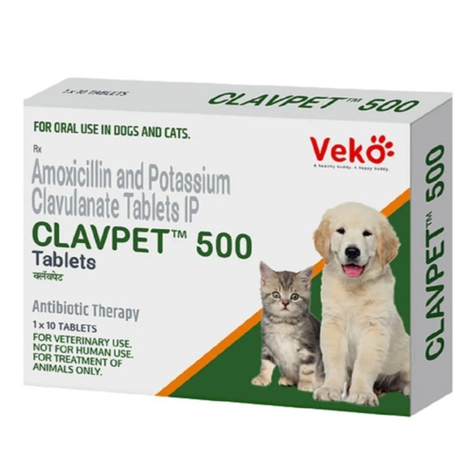 Veko Clavpet 500Mg Tablet Dogs Cats Pack Of 10 Tablets: Uses, Dosage ...