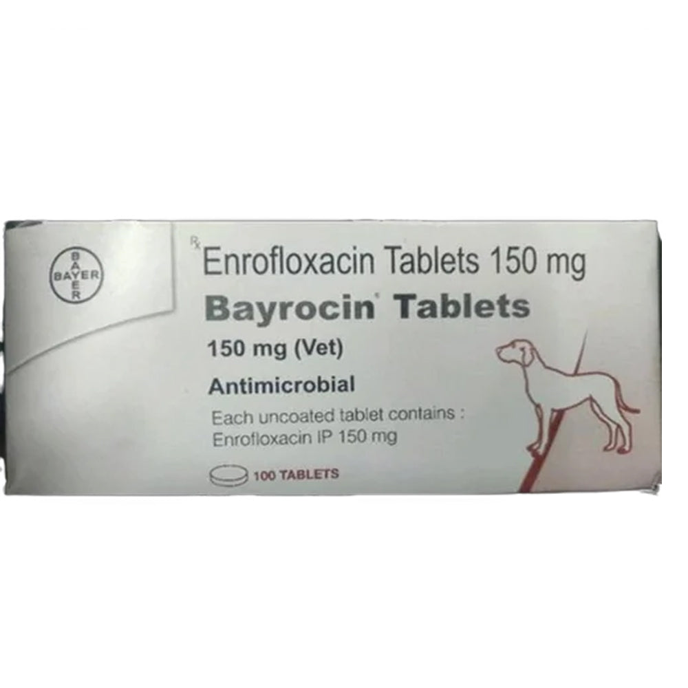 Elanco Bayrocin Tablets 150mg (Enrofloxacin) for Dogs | Supertails