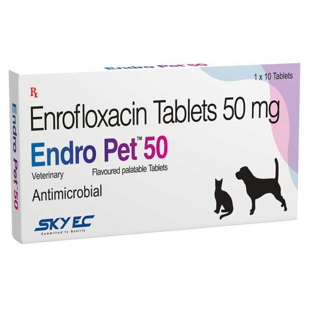Skyec Endro Pet 50mg (Enrofloxacin) Tablet for Dogs and Cats | Supertails