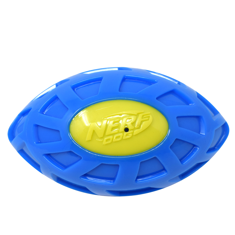 Buy Nerf Bash EXO Micro Squeak Football Toy for Dogs (Blue/Green ...