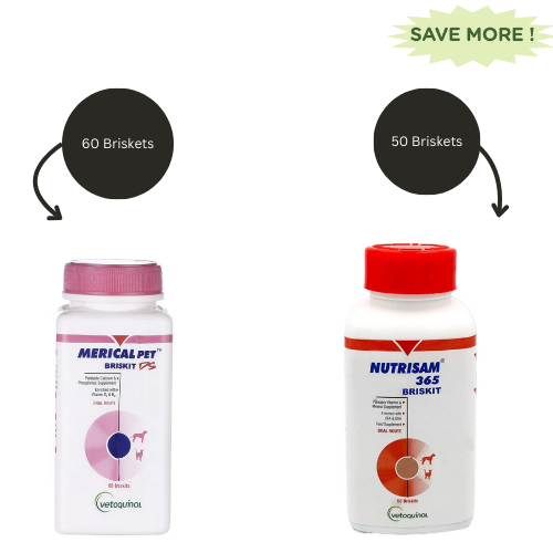 Vetoquinol Merical Pet Briskit DS and Vetoquinol Nutrisam 365 Calcium ...