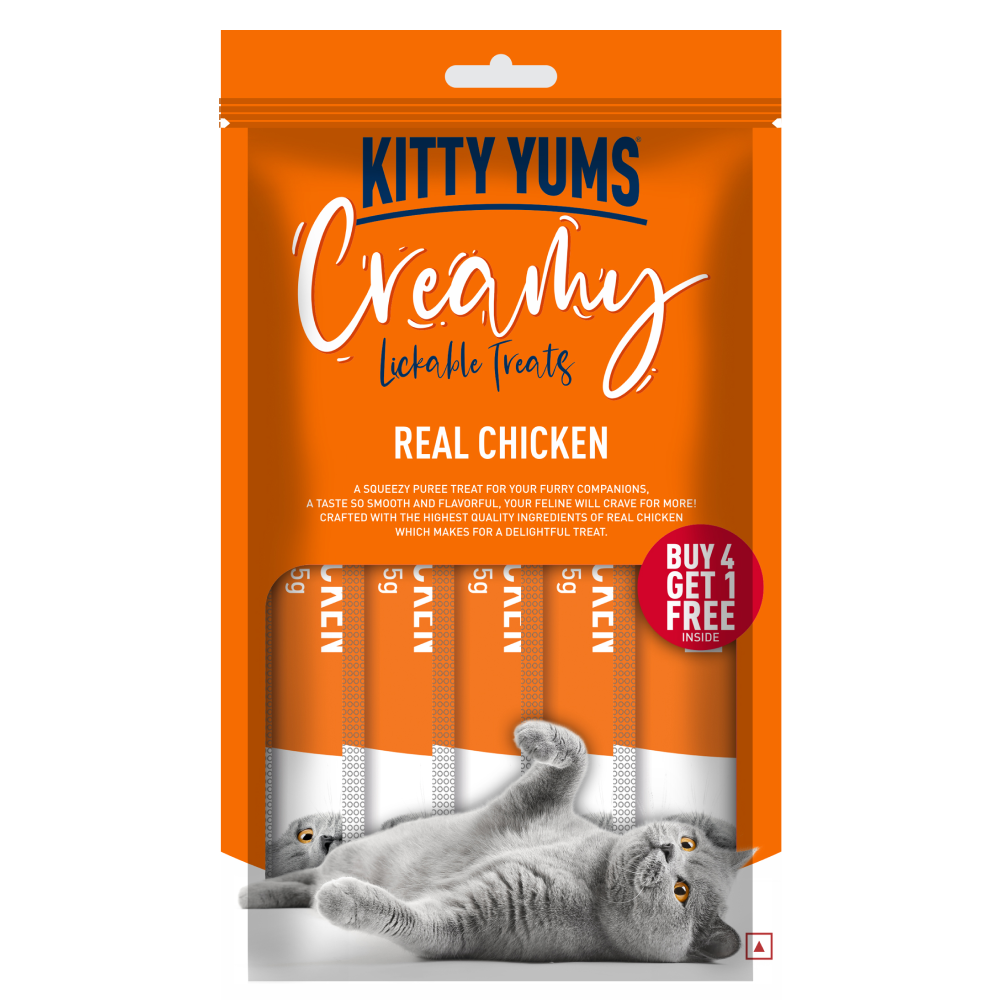 Kitty Yums Real Chicken and Seafood Medley Creamy Cat Treats Combo ...
