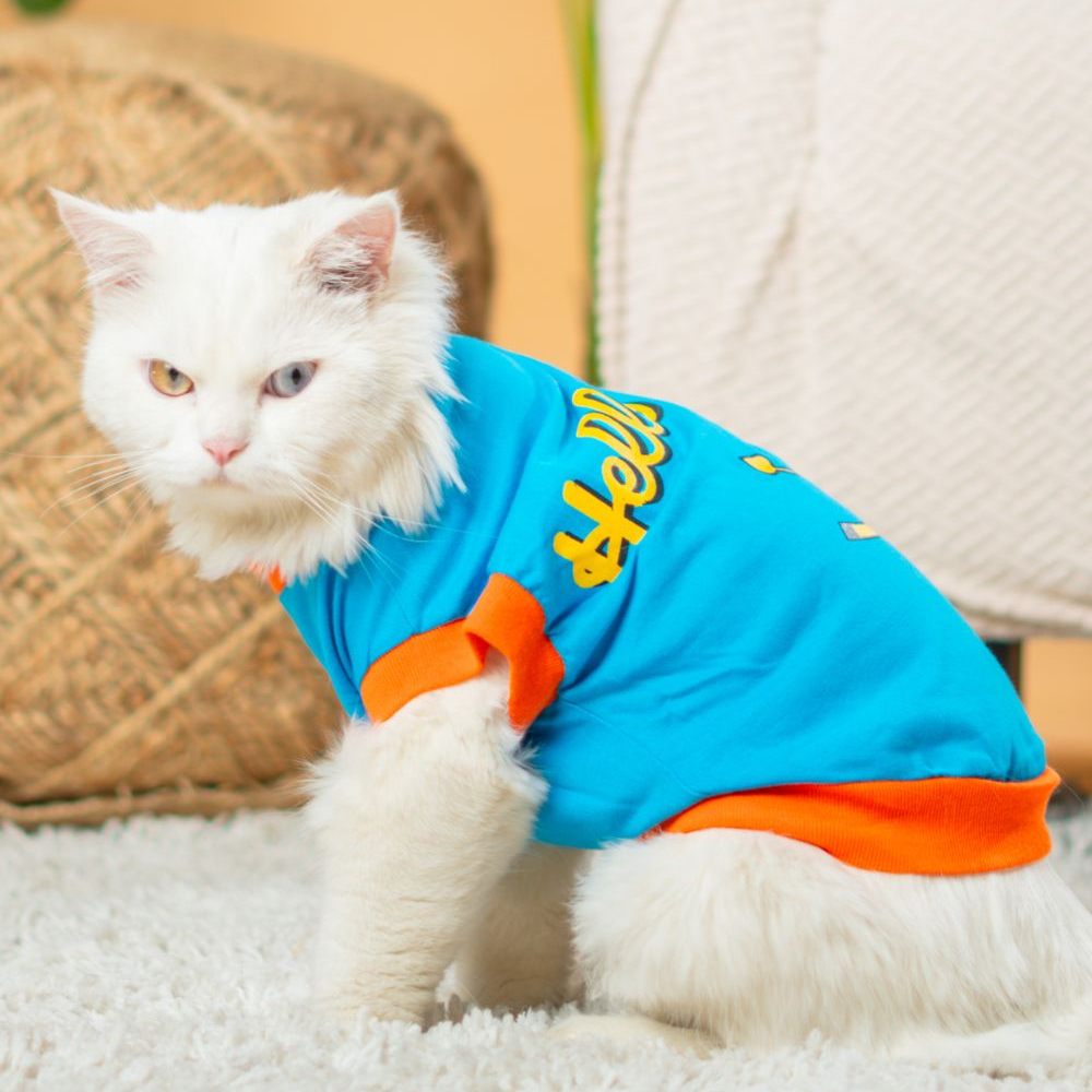 Buy Pet Set Go Giraffe T-shirt for Cats (Blue) online at Supertails.com