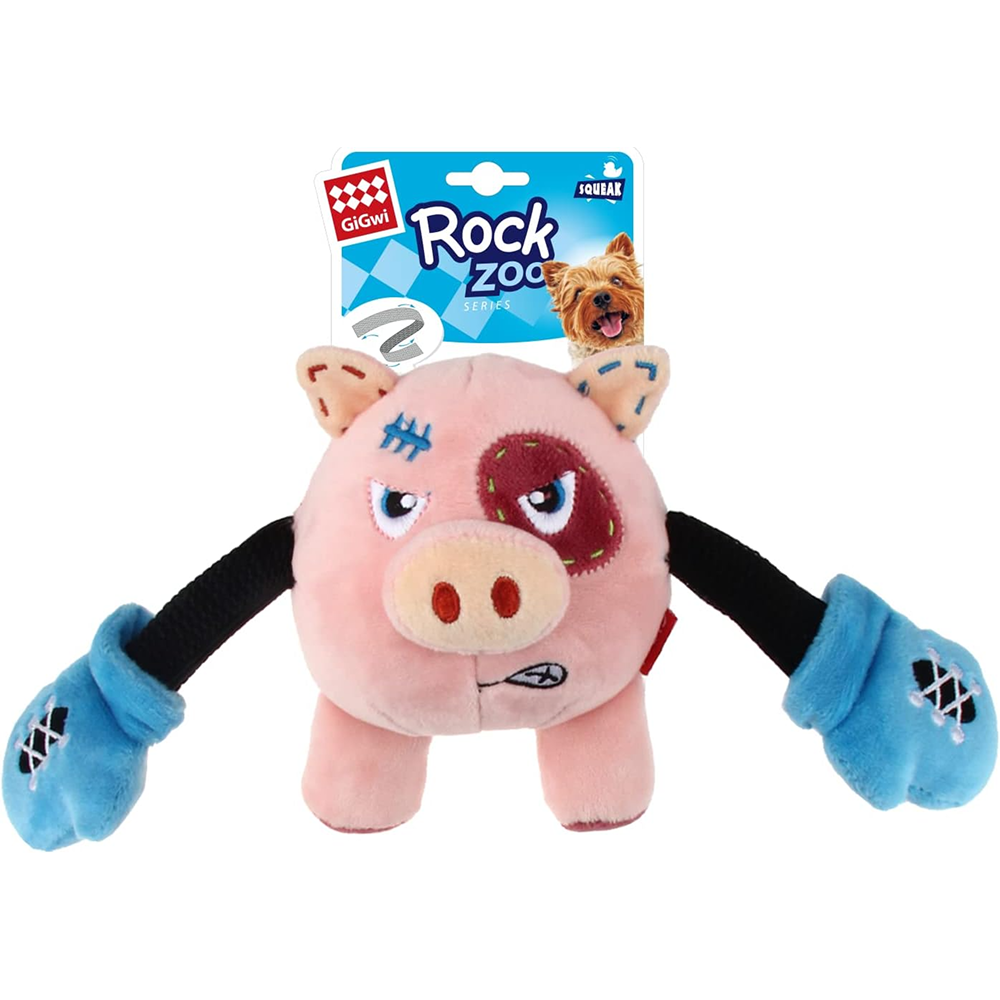 Buy GiGwi Rock Zoo King Boxer Pig Toy for Dogs online at Supertails.com