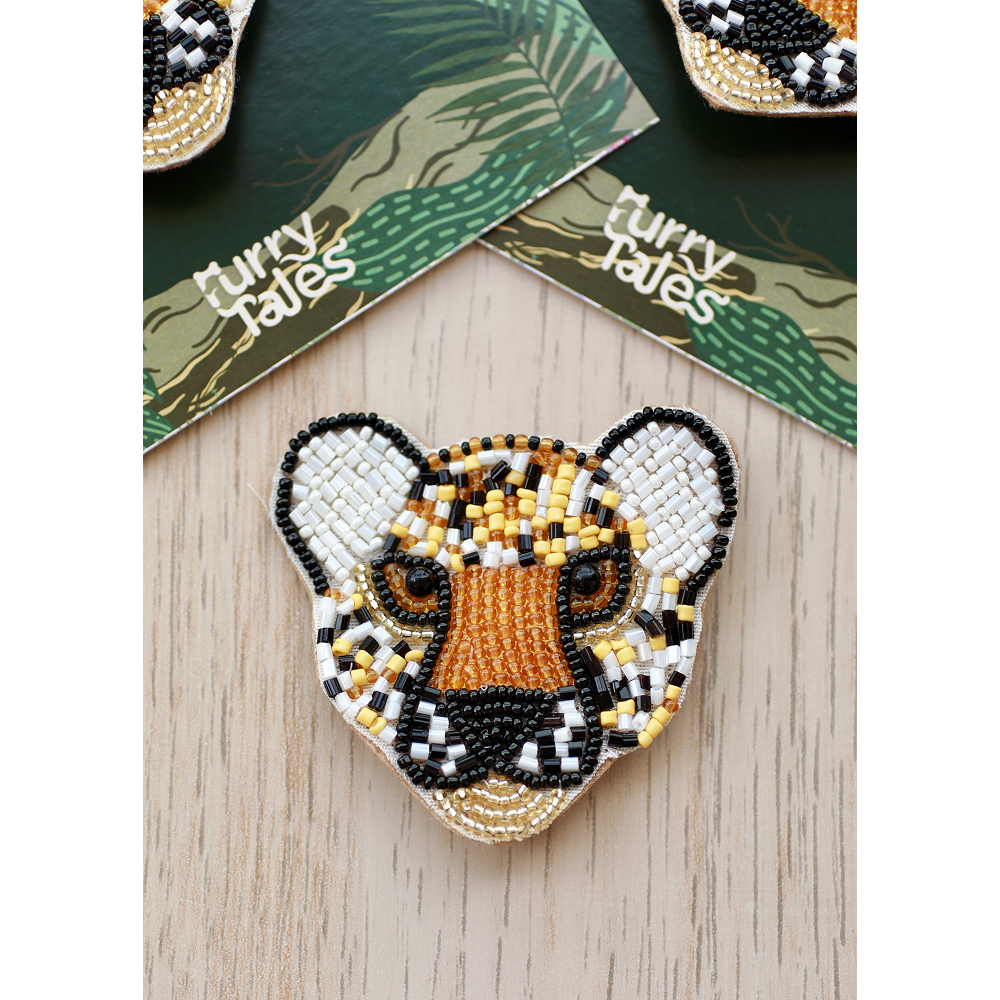 Furry Tales Sher Khan Tiger Handcrafted Brooch | Supertails