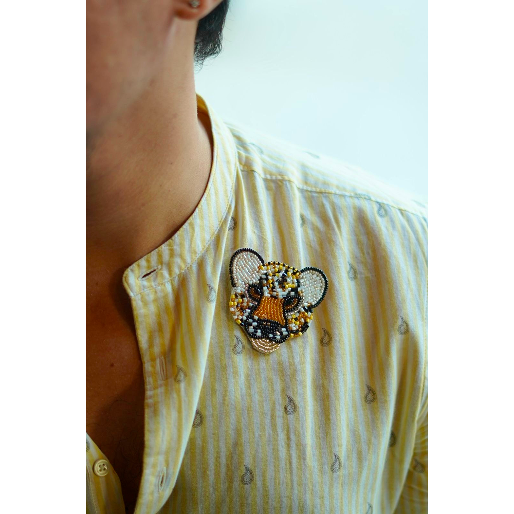 Furry Tales Sher Khan Tiger Handcrafted Brooch | Supertails