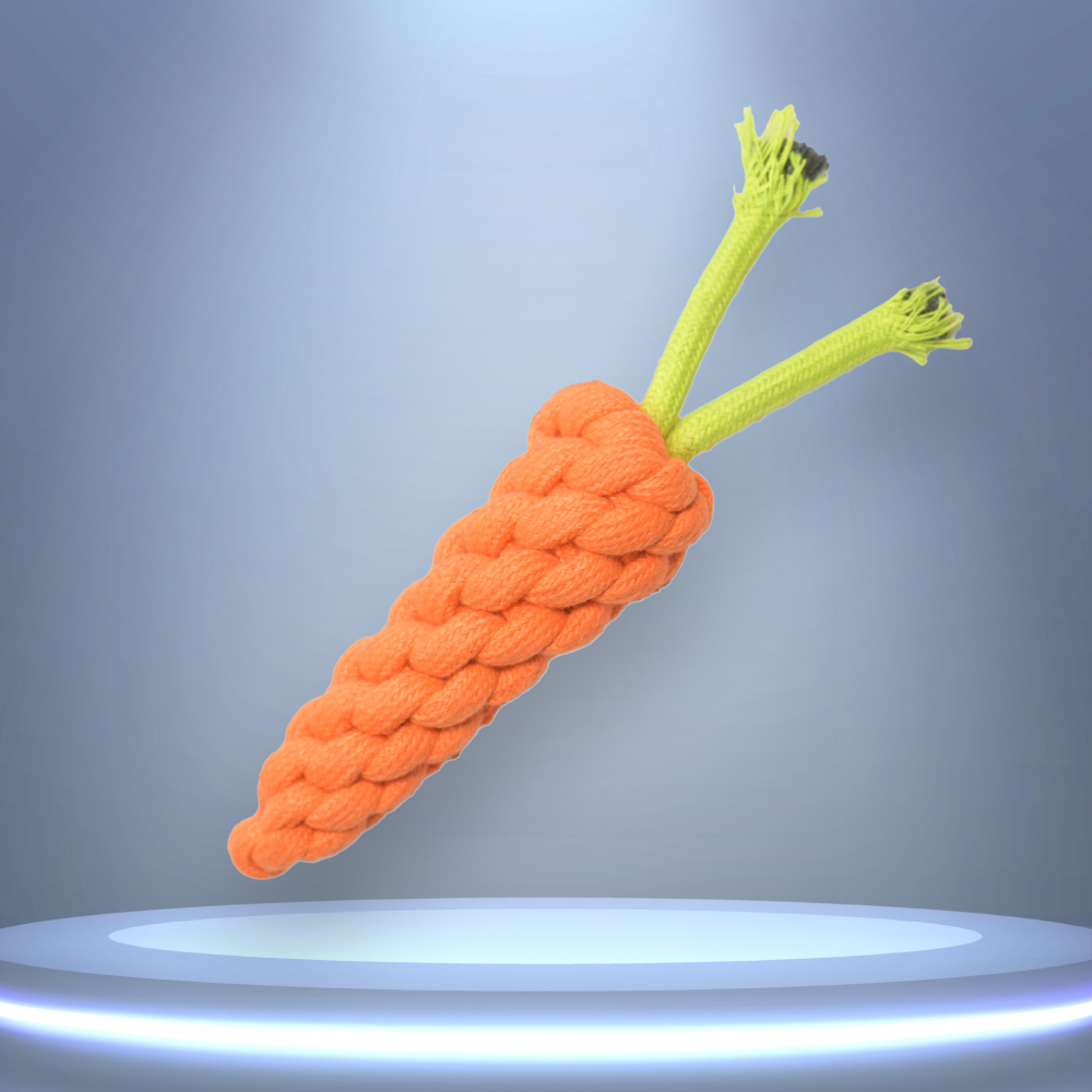 SKATRS Carrot Shaped Rope Chew Toy for Dogs and Cats | Supertails