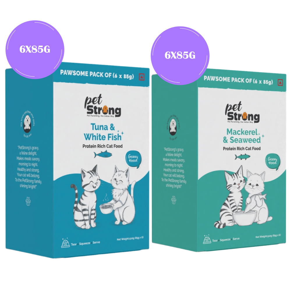 Buy PetStrong Tuna and White Fish & Mackerel and Seaweed in Gravy Cat ...