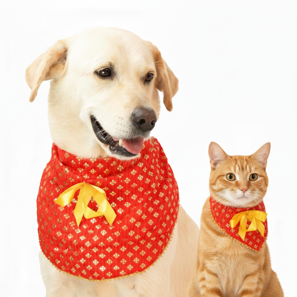 Buy Skatrs Ethnic Banadana for Cats and Dogs (Red) online at Supertails.com
