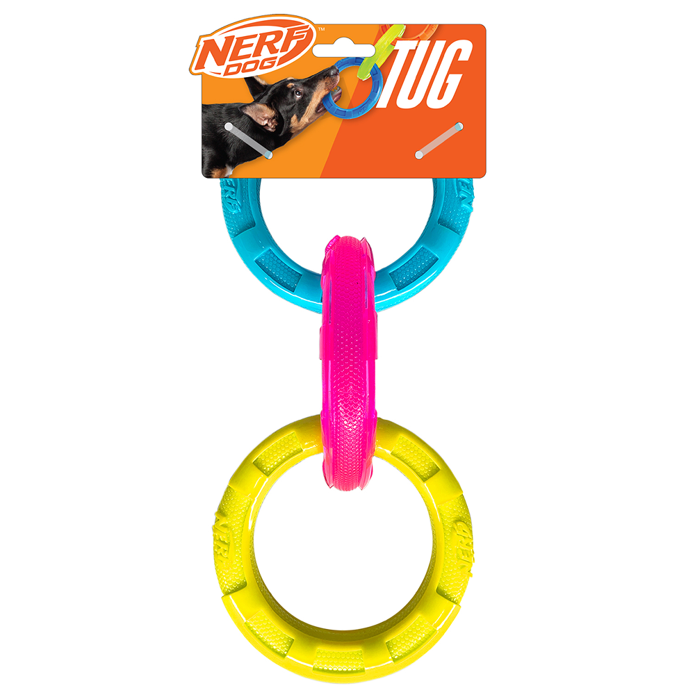 Nerf Dog Translucent Spike 3 Rings Toy for Dogs (Blue/Pink/Yellow ...