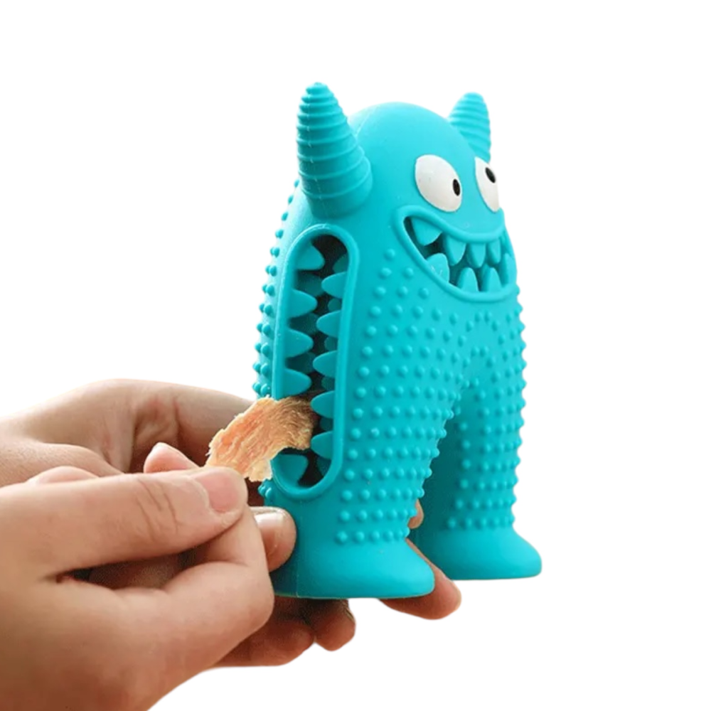 Talking Dog Club Monster Tough Rubber Toy for Dogs and Cats Blue Supertails