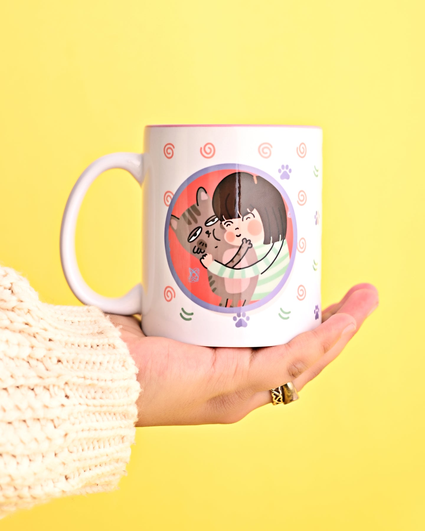 Buy Furry Tales Whiskers Hates Mom Hugs Ceramic Coffee Mug (White ...