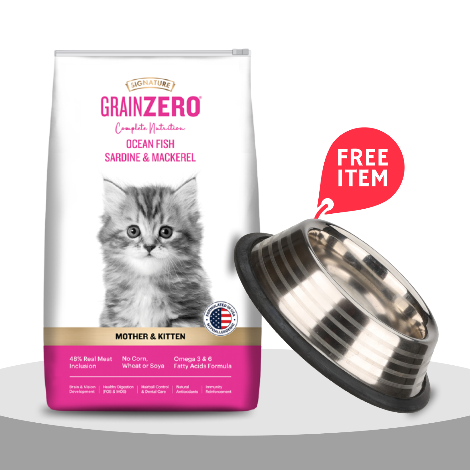 Signature Grain Zero Ocean Fish, Sardine and Mackerel Mother and Kitten ...