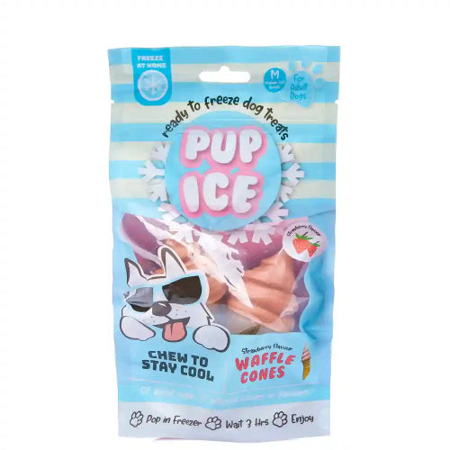 Buy Pup Ice Vanilla and Peanut Butter Flavoured Waffle Cones Dog Treat ...