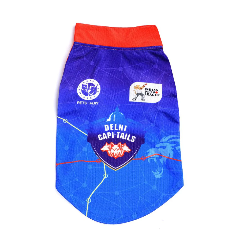 Pets Way Delhi Capi Tails IPL Jersey for Dogs and Cats (Blue) | Supertails