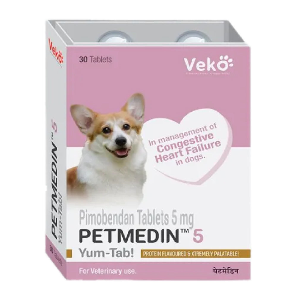 Veko Petmedin 5mg (Pimobendan) Tablet for Dogs (pack of 30 tablets ...
