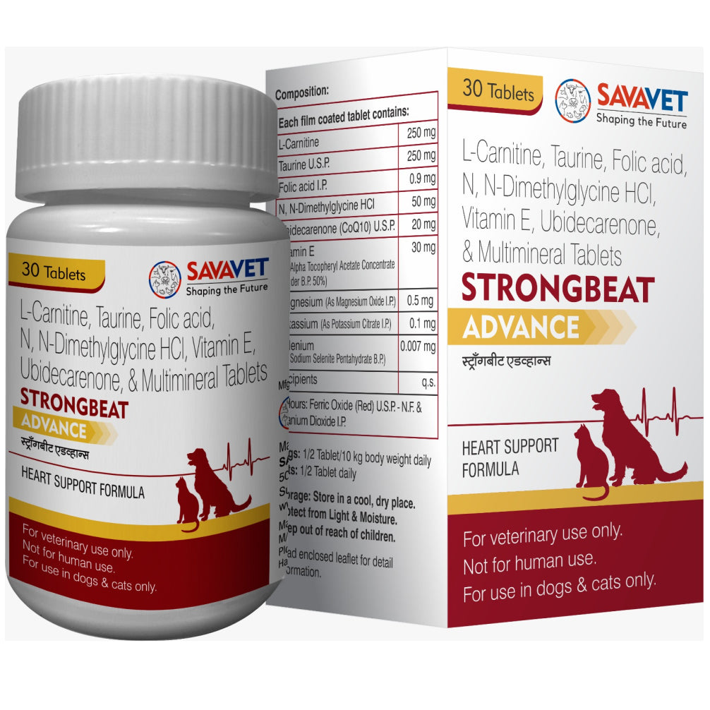 Savavet Strongbeat Advance Tablet For Dogs Cats Pack Of 30 Tablets ...