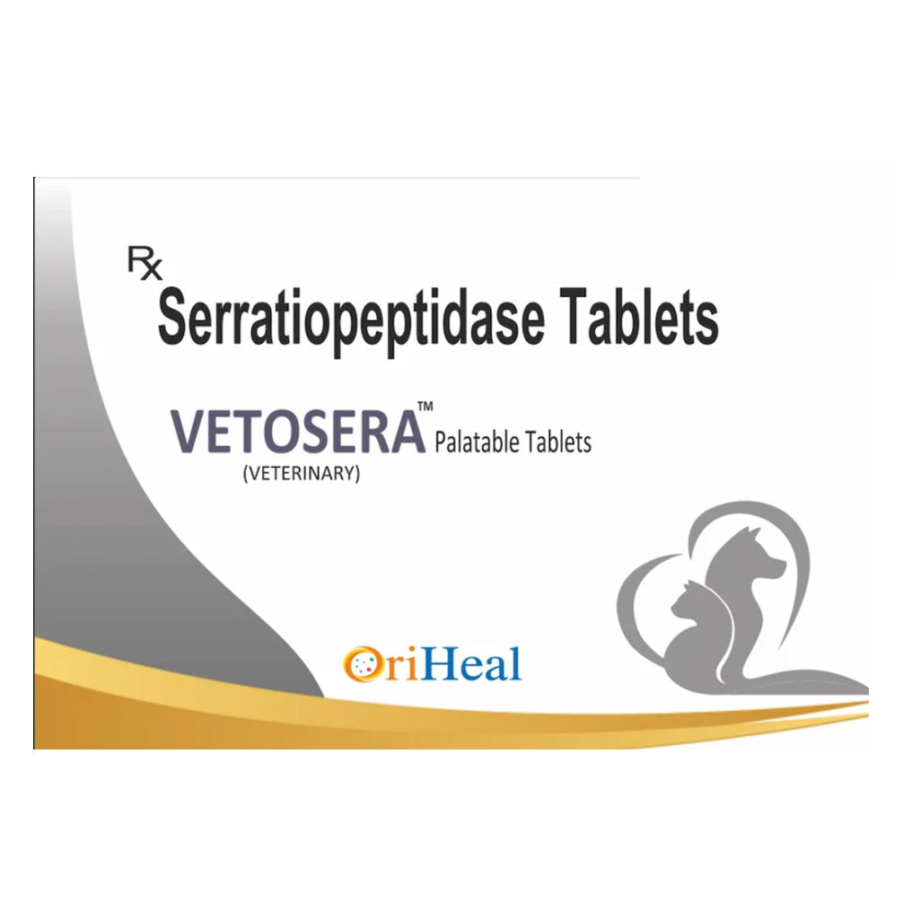 Oriheal Vetosera 40mg (Serratiopeptidase) Tablet for Dogs and Cats ...