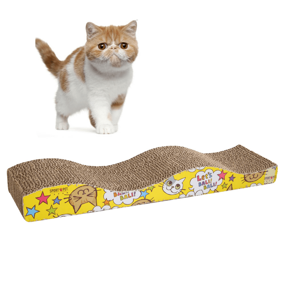 Buy Goofy Tails Wave Shaped Scratcher for Cats (Yellow) online at ...